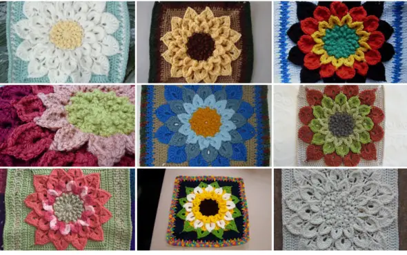 [Paid Pattern] This Gorgeous Crocodile Flower Crochet Square Looks ...