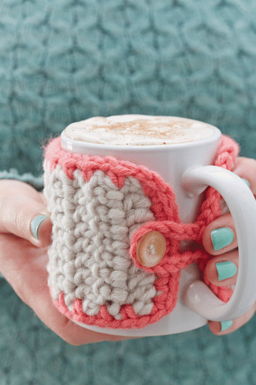 [Free Pattern] Cute And Easy Chunky Crochet Mug Cosy - Knit And Crochet ...