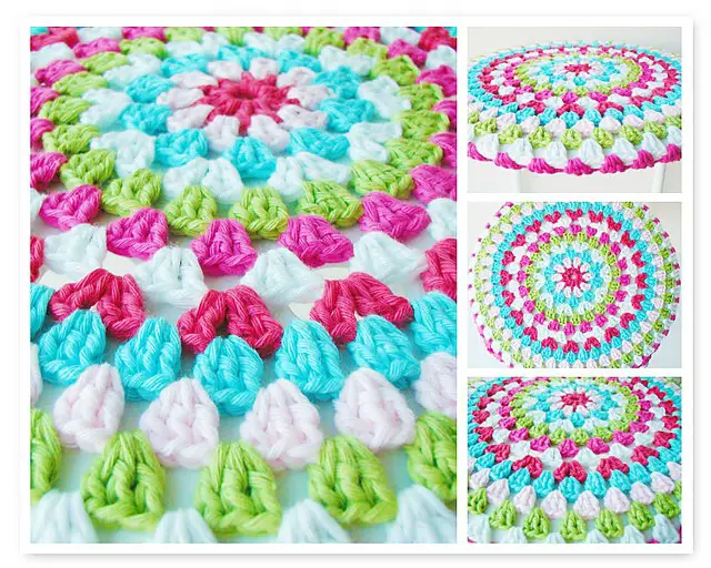 [Free Pattern] Really Simple And Adorable Stool Cover - Daily Crochet