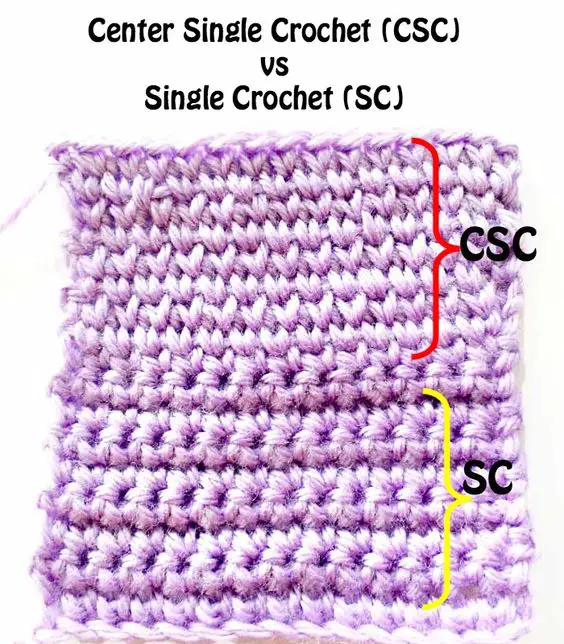 Learn A New Crochet Stitch: Center Single Crochet vs Single Crochet ...