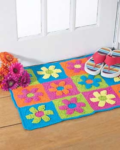 [Free Pattern] Funky And Extremely Adorable Crochet Flower Power Rug ...