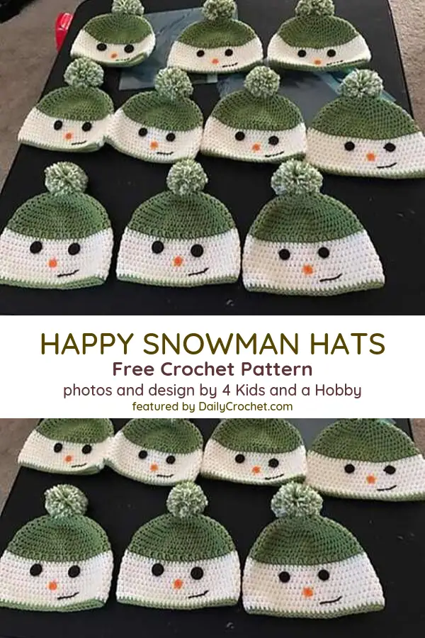 [Free Pattern] Unbelievably Cute Happy Snowman Hat You Can Crochet For ...