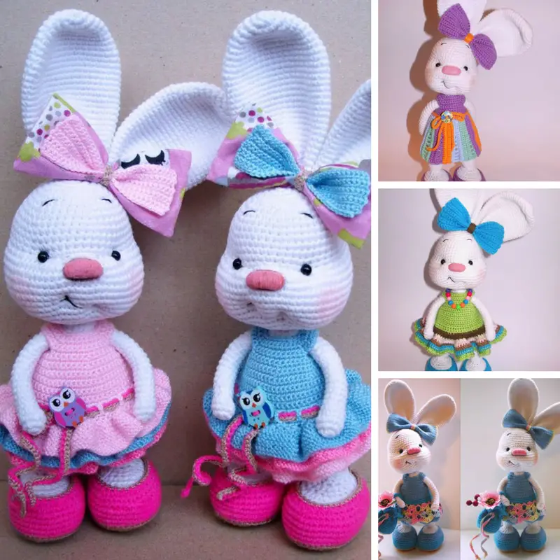 Love This Pretty Bunny Amigurumi In Dress - Daily Crochet