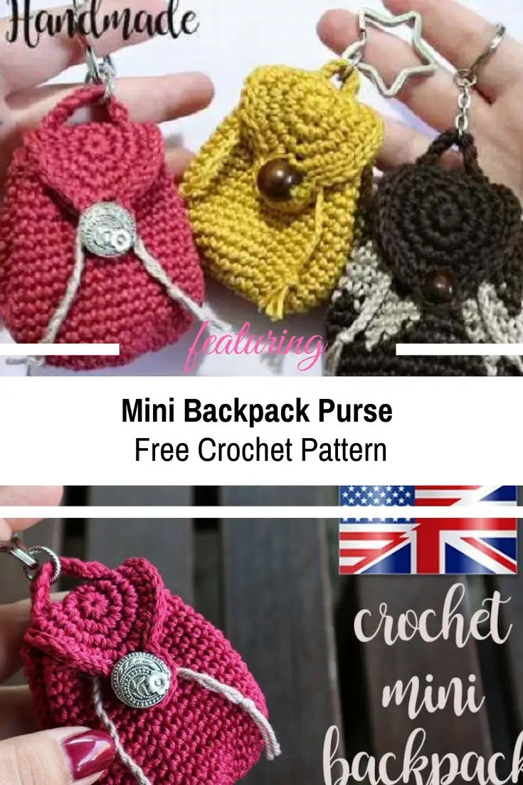 Totally Awesome Crochet Mini Backpack Purse Free Crochet Pattern To Add ...