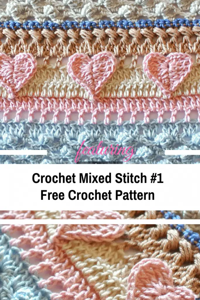 Crochet Mixed Stitch #1 Free Pattern- Crochet Sticthes