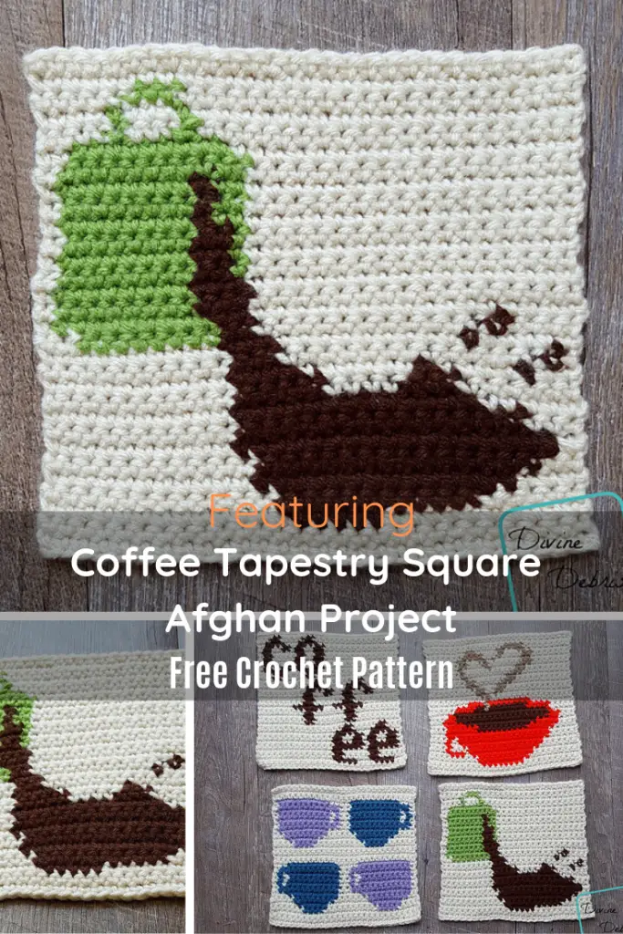 Cute And Simple Coffee Themed Afghan Square - Daily Crochet