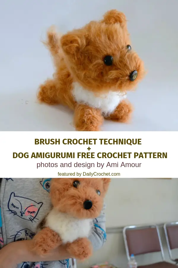 Simple Brush Crochet Technique To Make Amigurumi Fluffy ( Adorable Dog ...