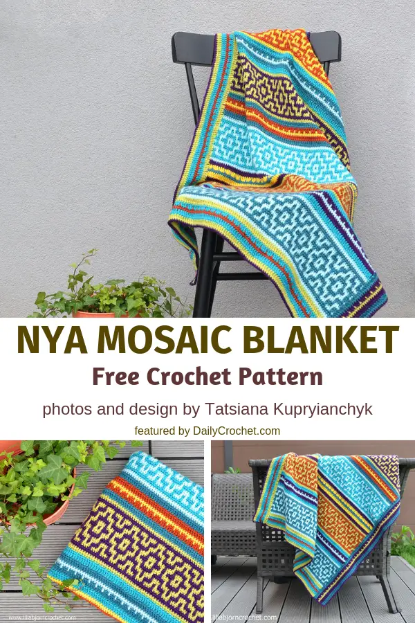Nya Mosaic Blanket Free Crochet Pattern Is So Much Fun! - Daily Crochet