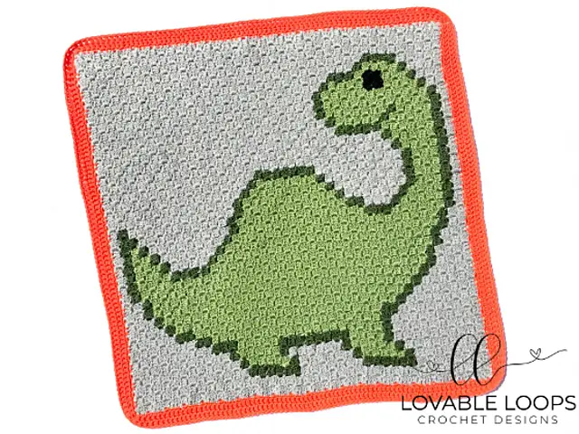 C2C Dinosaur Blanket Crochet Pattern - Daily Crochet