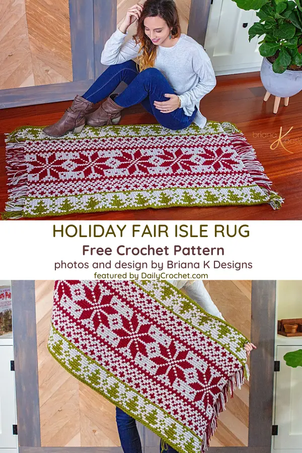 Festive Crochet Rectangle Rug Pattern For Holiday Season - Daily Crochet