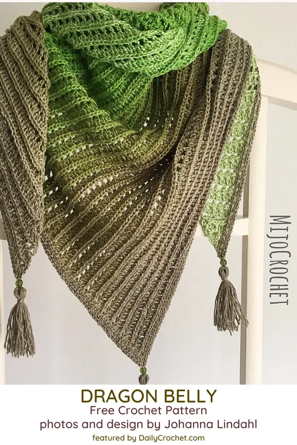 Lovely Asymmetrical Crochet Shawl Free Pattern - Daily Crochet