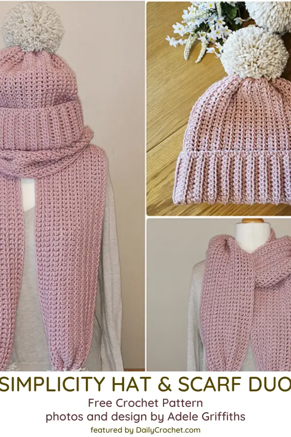 Free Matching Crochet Hat And Scarf Pattern - Daily Crochet