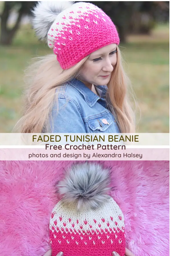 Faded Tunisian Crochet Hat Pattern For Beginners - Daily Crochet