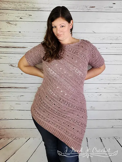 Tilted Crochet Tunic Top Pattern - Daily Crochet