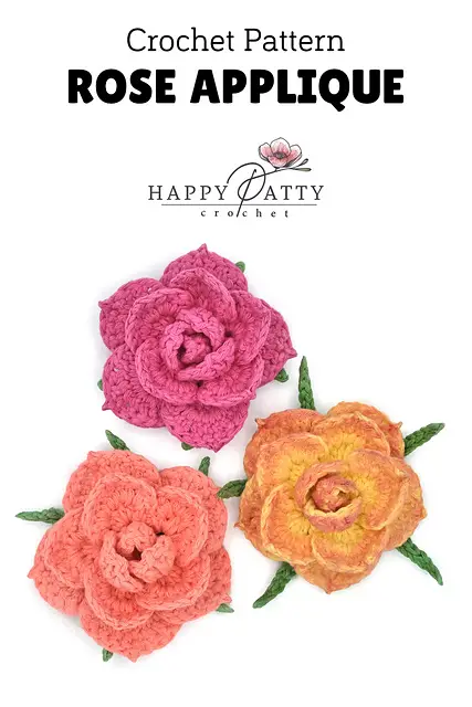 Free Rose Crochet Pattern -Quick And Easy - Daily Crochet