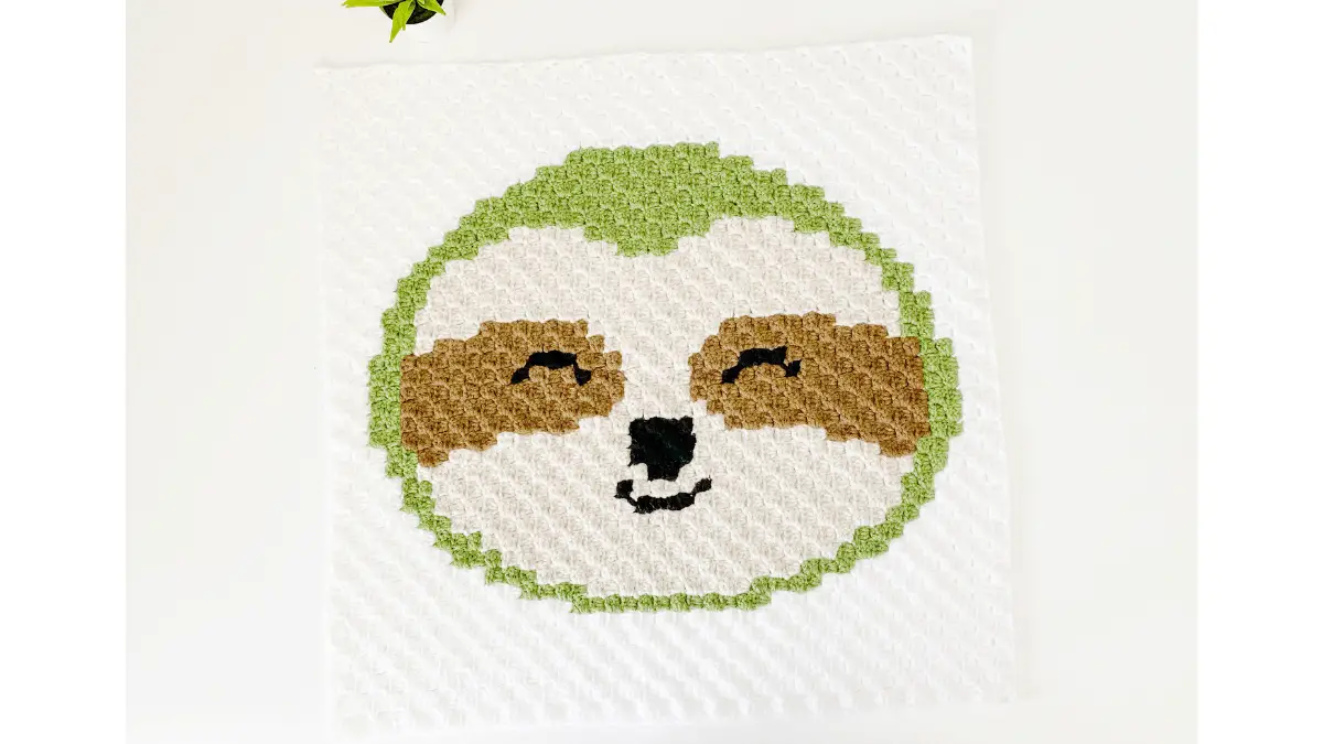 C2C Sloth Square- C2C Crochet Animal Patterns - Daily Crochet