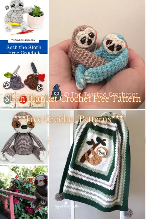 Sloth Blanket Crochet Free Pattern- DailyCrochet.com