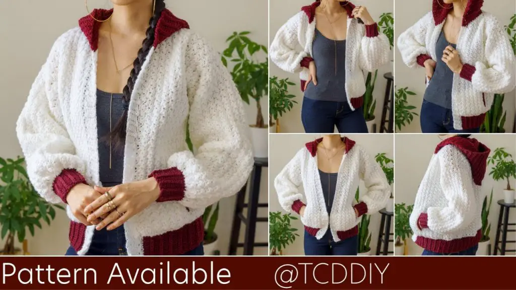 Simple Crochet Jacket Pattern- Bomber Jacket With Hood - Daily Crochet