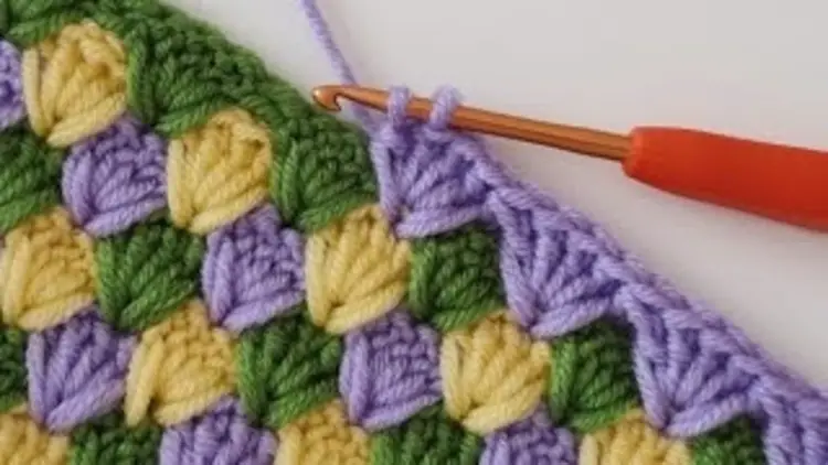 Spring Flower Crochet Stitch Pattern: Unique Crochet Stitches In 3 Colors
