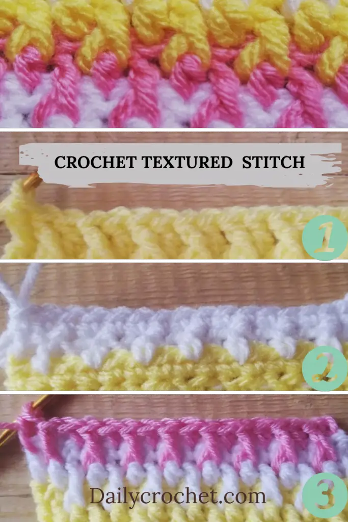 Beautiful Multicolor Crochet Stitch Pattern-Step By Step Photo Tutorial