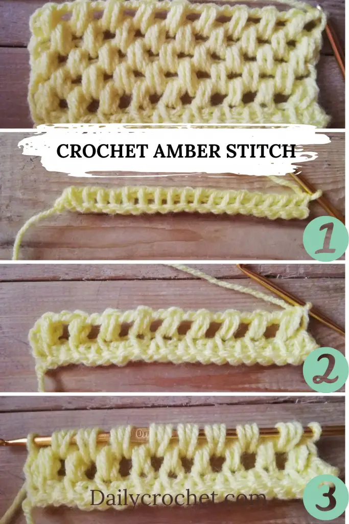 Easy Crochet Stitch Pattern (Amber Stitch) - Daily Crochet