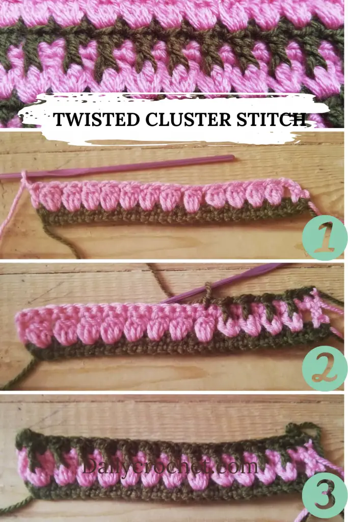 Free Crochet Pattern for the Twisted Cluster Stitch