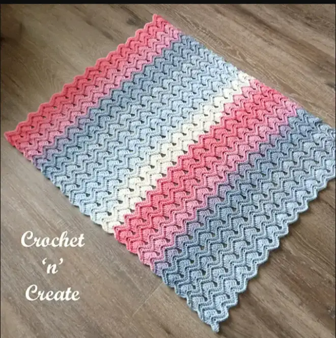 Long Shell Chevron Stitch Blanket Pattern For Your Next Baby Gift ...