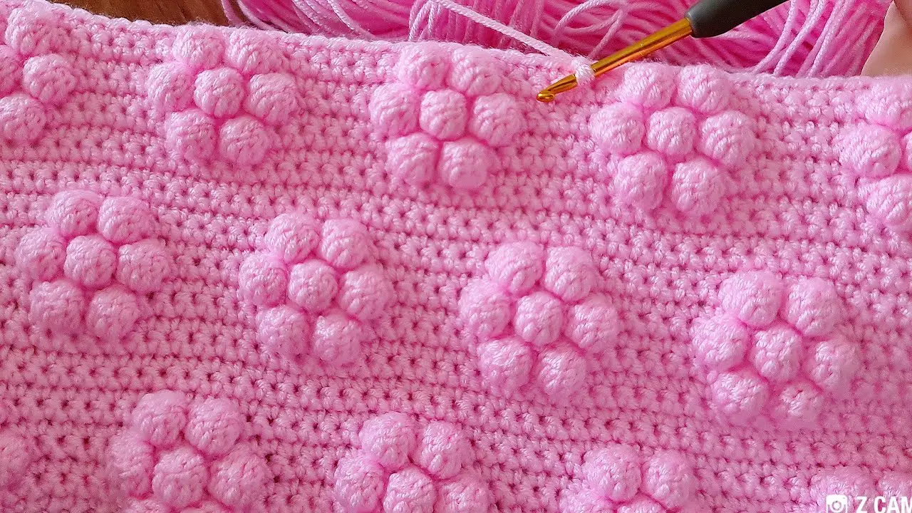 Crochet Bobble Stitch Pattern For Baby Blanket - Knit And Crochet Daily
