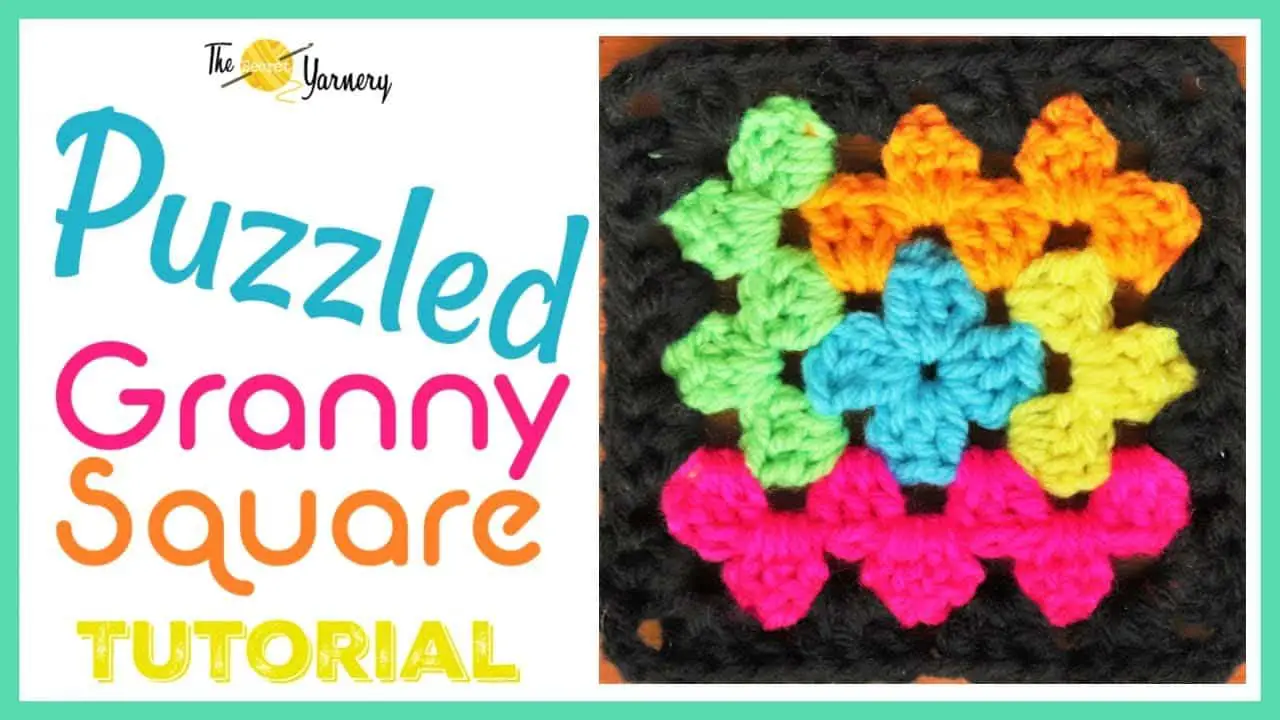 Super Easy Puzzled Granny Square [Video Tutorial] - Knit And Crochet Daily